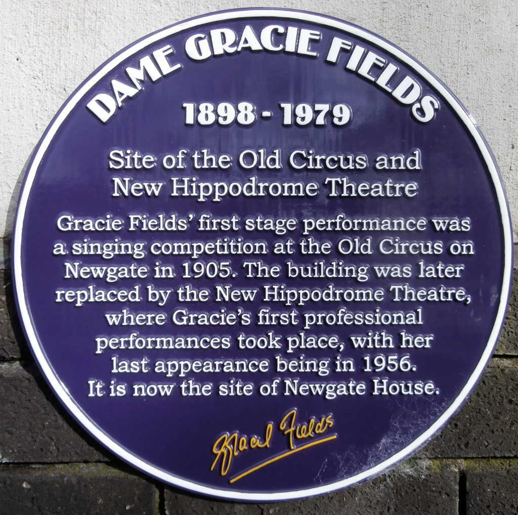 Gracie Fields (1898-1979) Purple Plaque - Marvellous Days Out